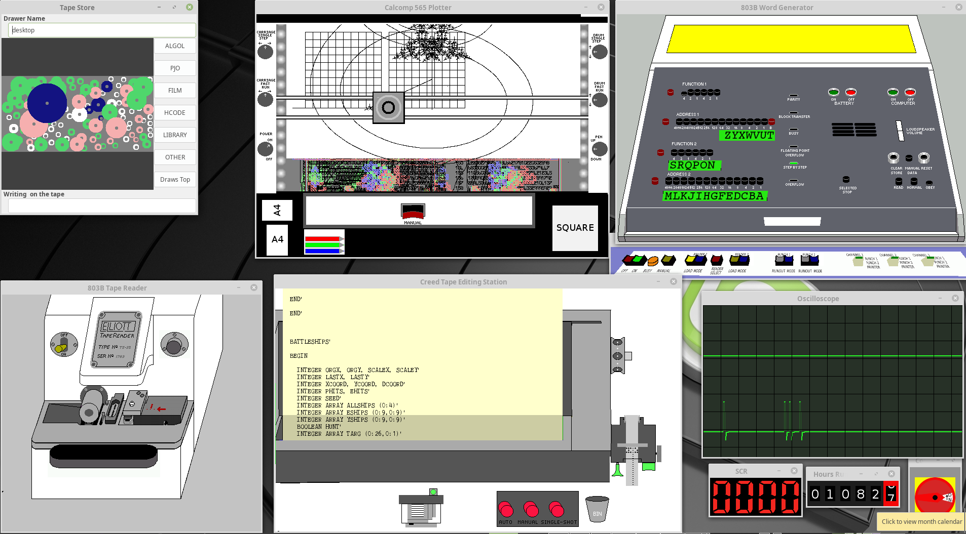 Elliott 803B Emulator and OpenGL ES 3 User Interface User Guide
